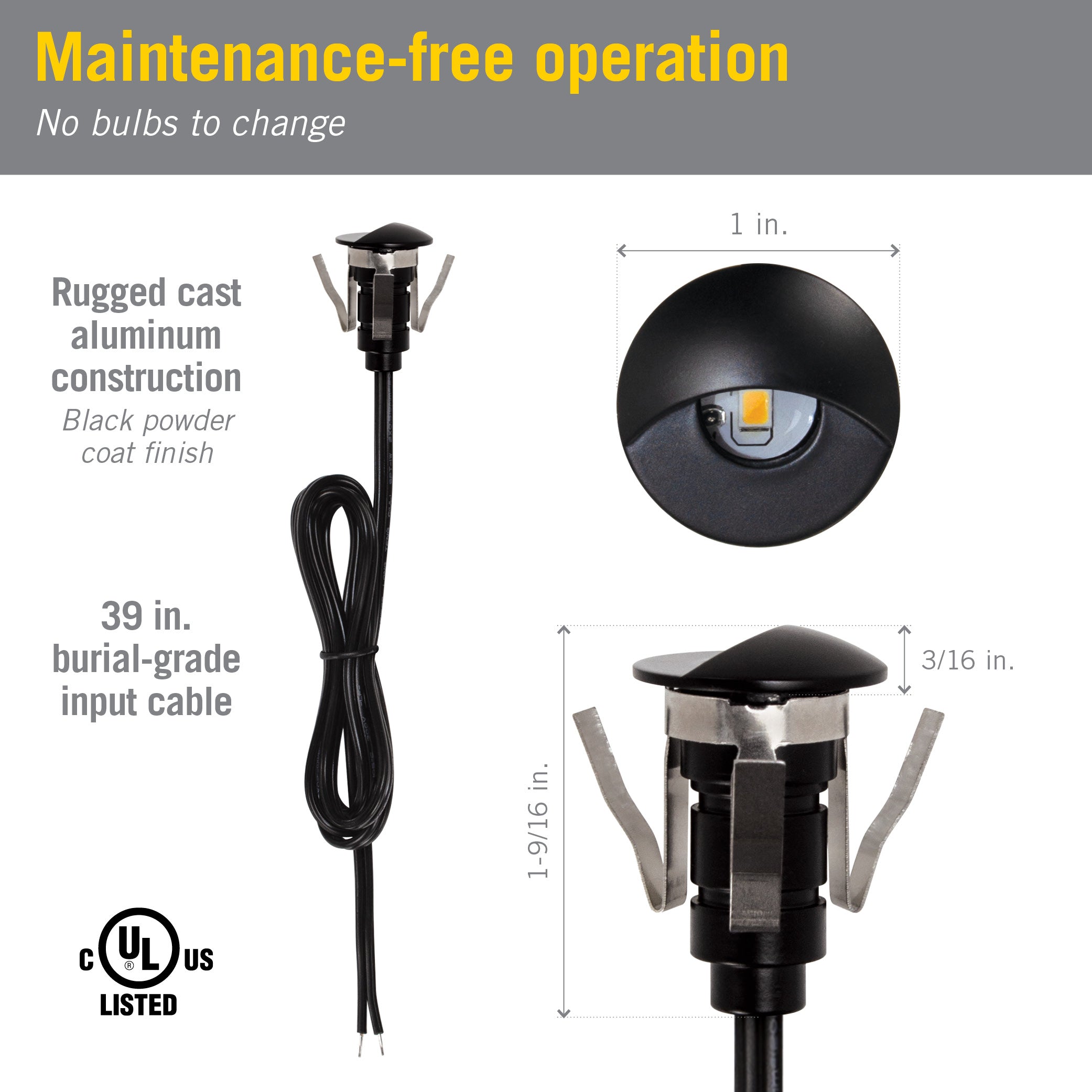 1in LED Recessed Deck/Porch Step Light – Armacost Lighting