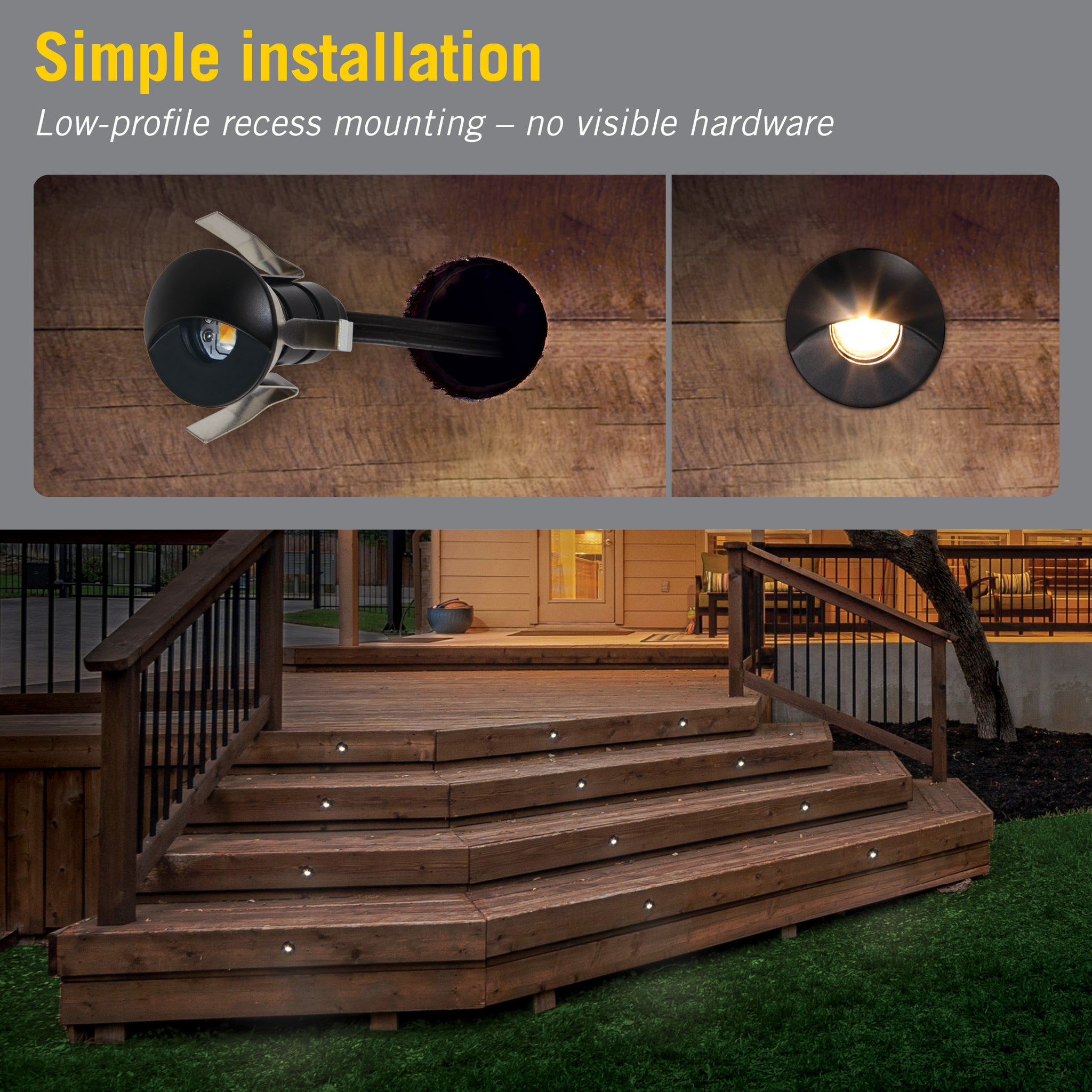 1in LED Recessed Deck/Porch Step Light – Armacost Lighting