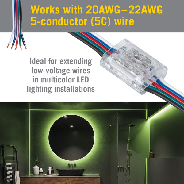LED Light Strip Wire Connectors for RGB+W – Armacost Lighting