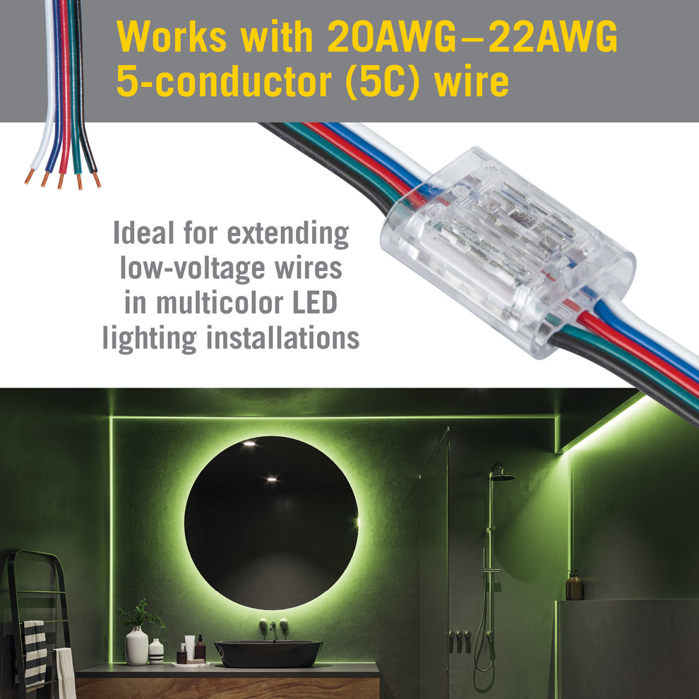 LED Light Strip Wire Connectors for RGB+W – Armacost Lighting