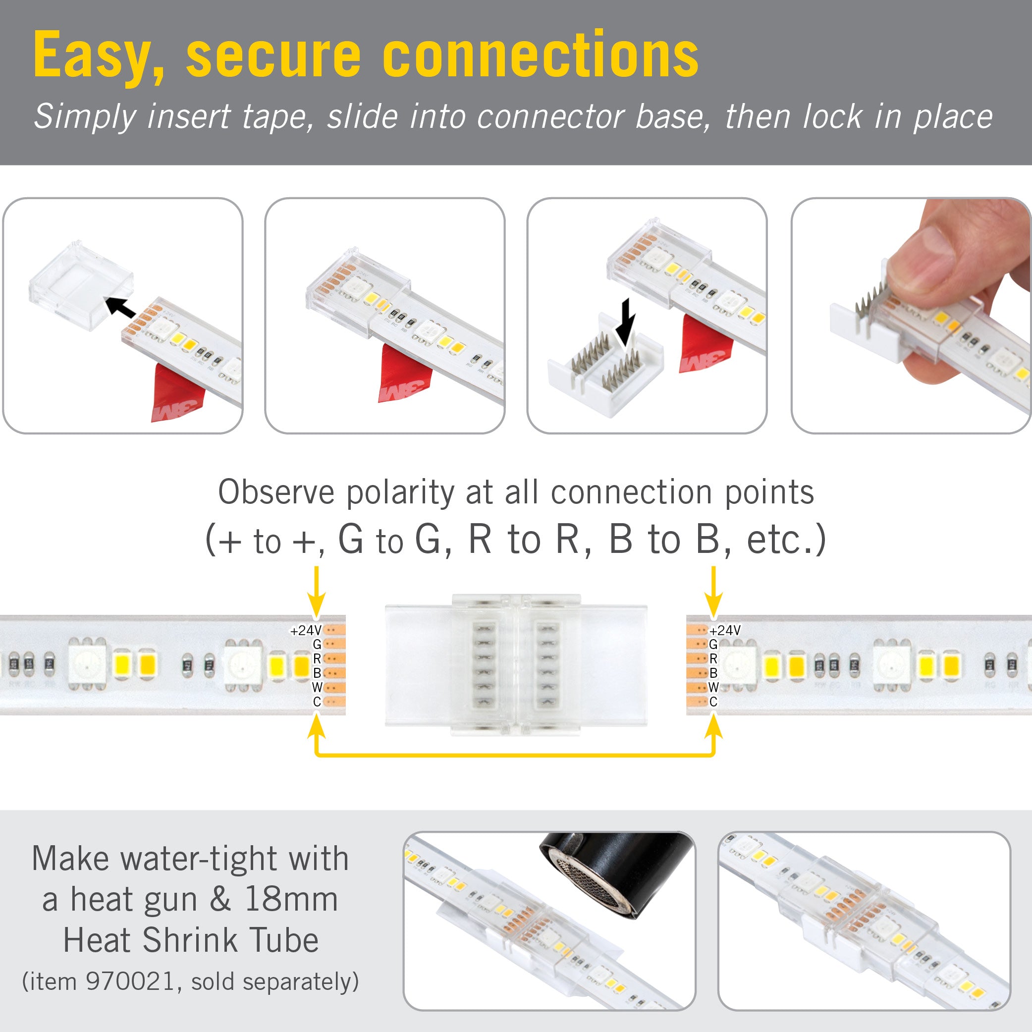 LED Connectors for RGB+WW Strip Lighting – Armacost Lighting