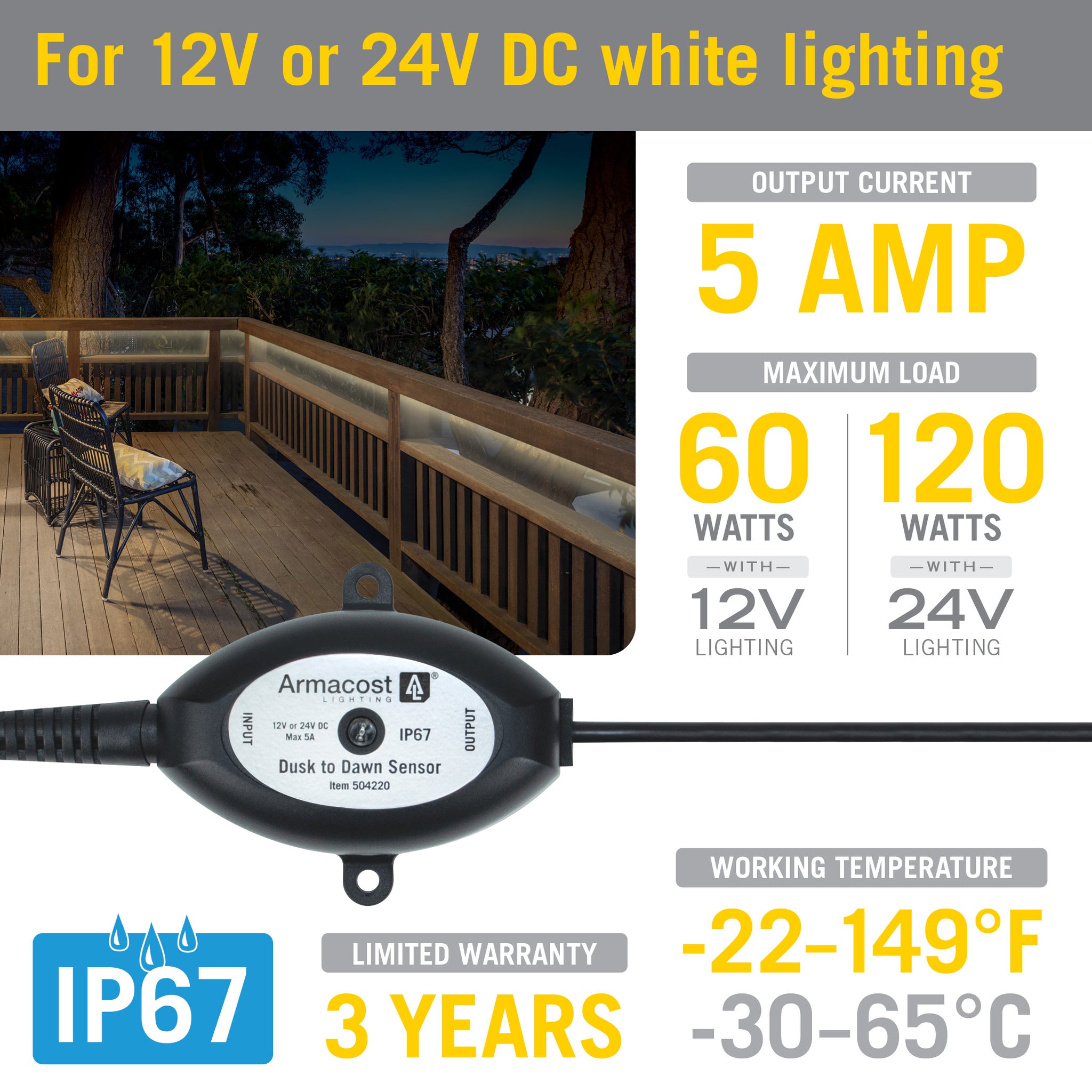 Dusk to Dawn Sensor for Outdoor LED Lighting – Armacost Lighting