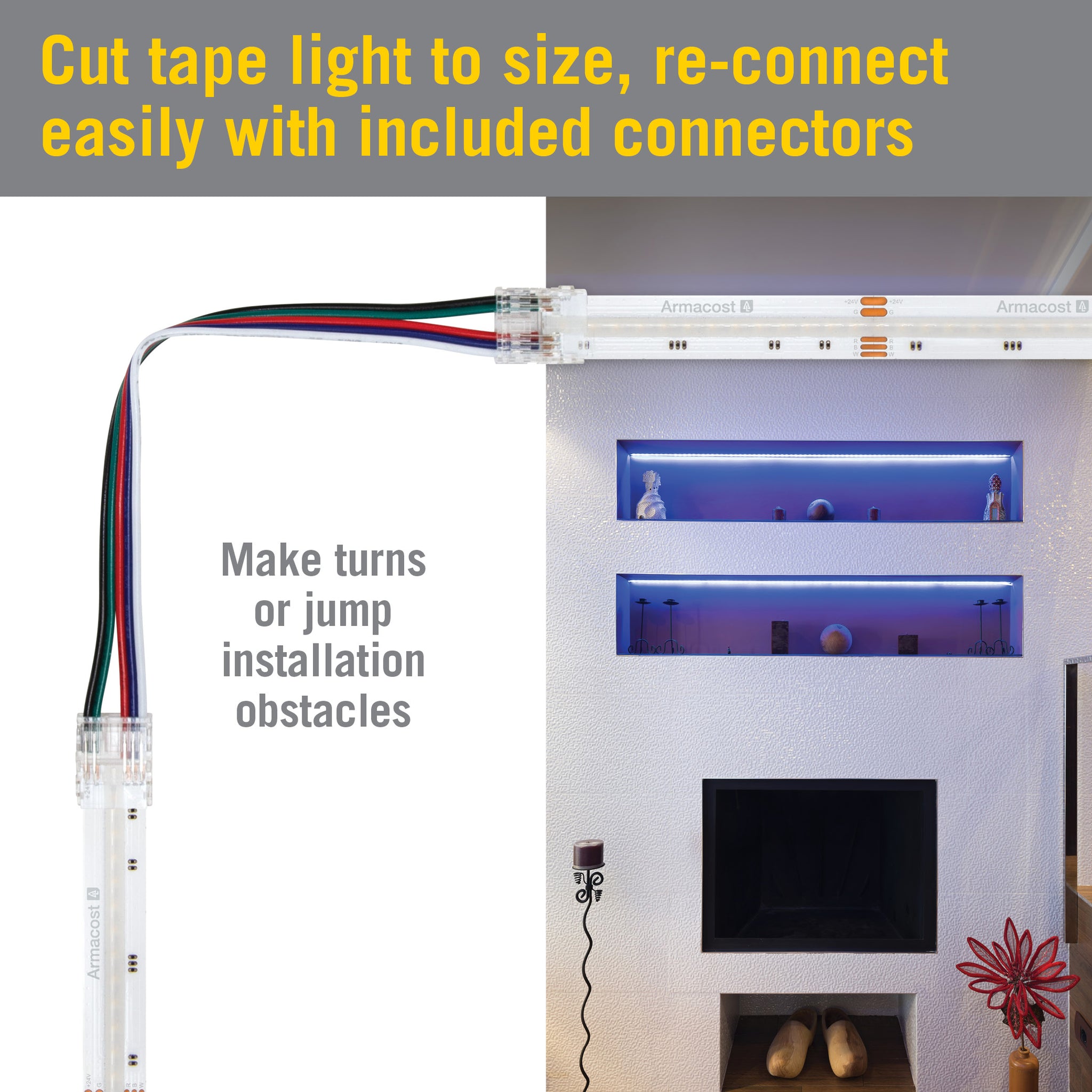 Continuous RGB+W LED Tape Light Kit – Armacost Lighting