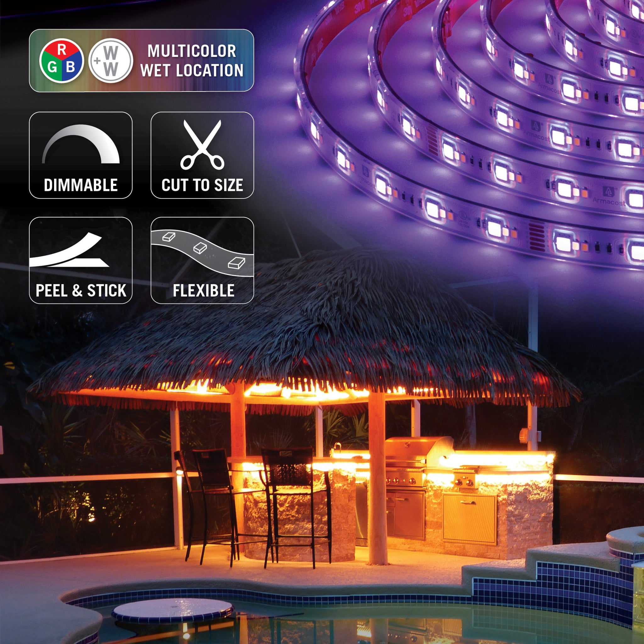 RGB+WW Waterproof LED Strip Lights – Armacost Lighting