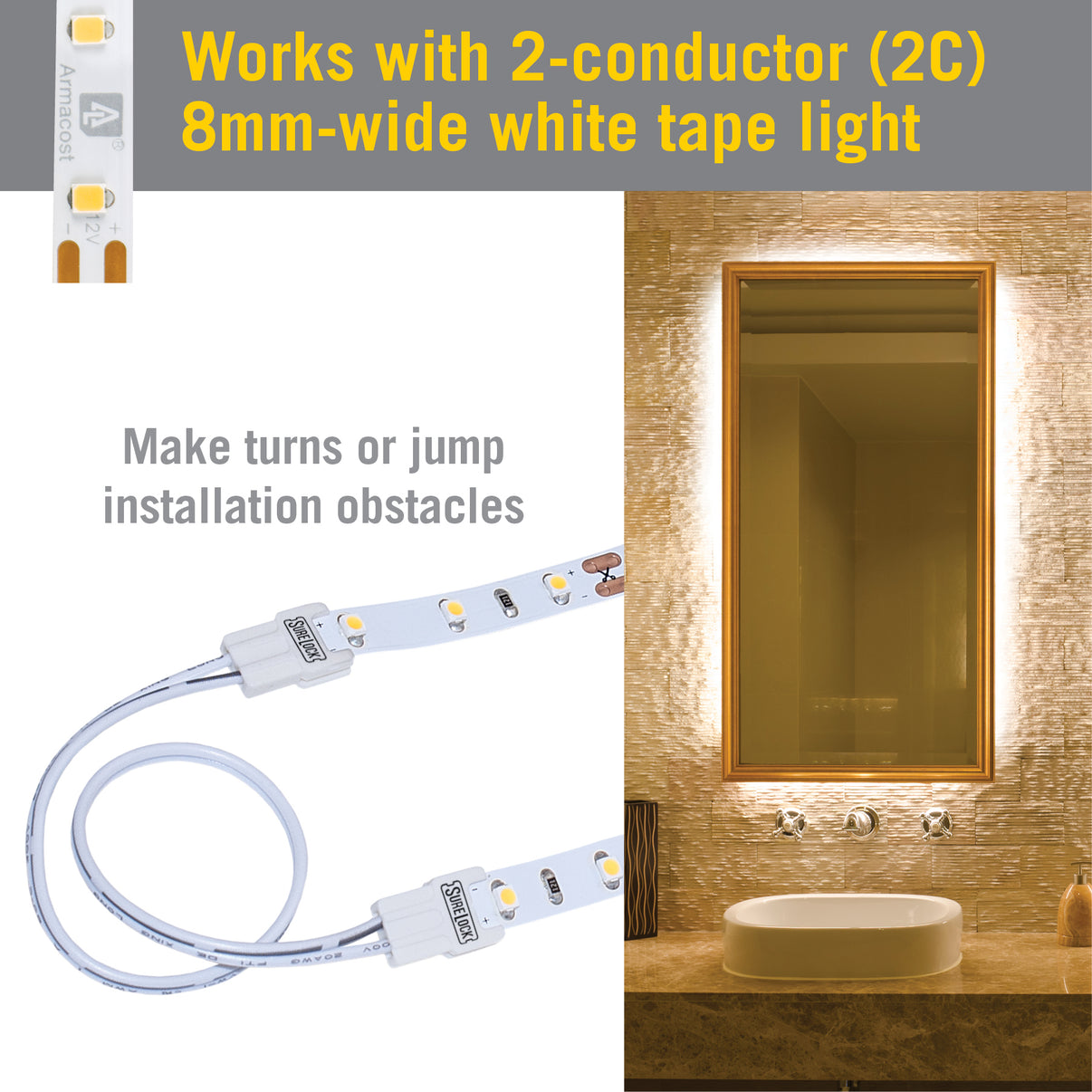SureLock 2C LED Strip Wire Lead Connector – Armacost Lighting