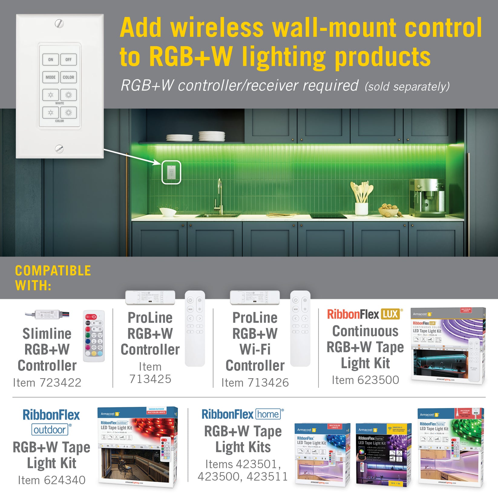 Wireless Touchpad for RGB+W LED Dimmers – Armacost Lighting