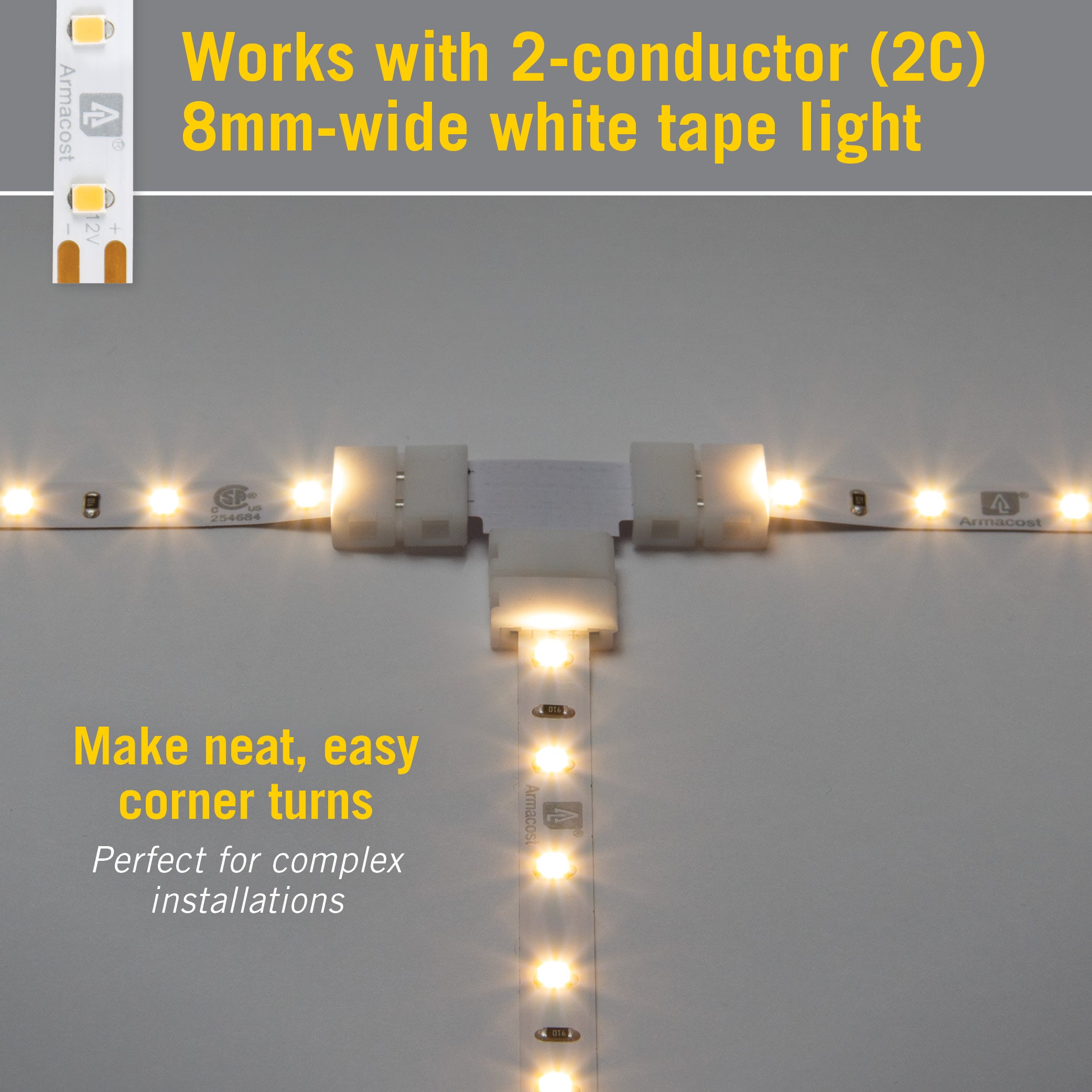 2C LED Strip Light Tape to Tape T Connector – Armacost Lighting