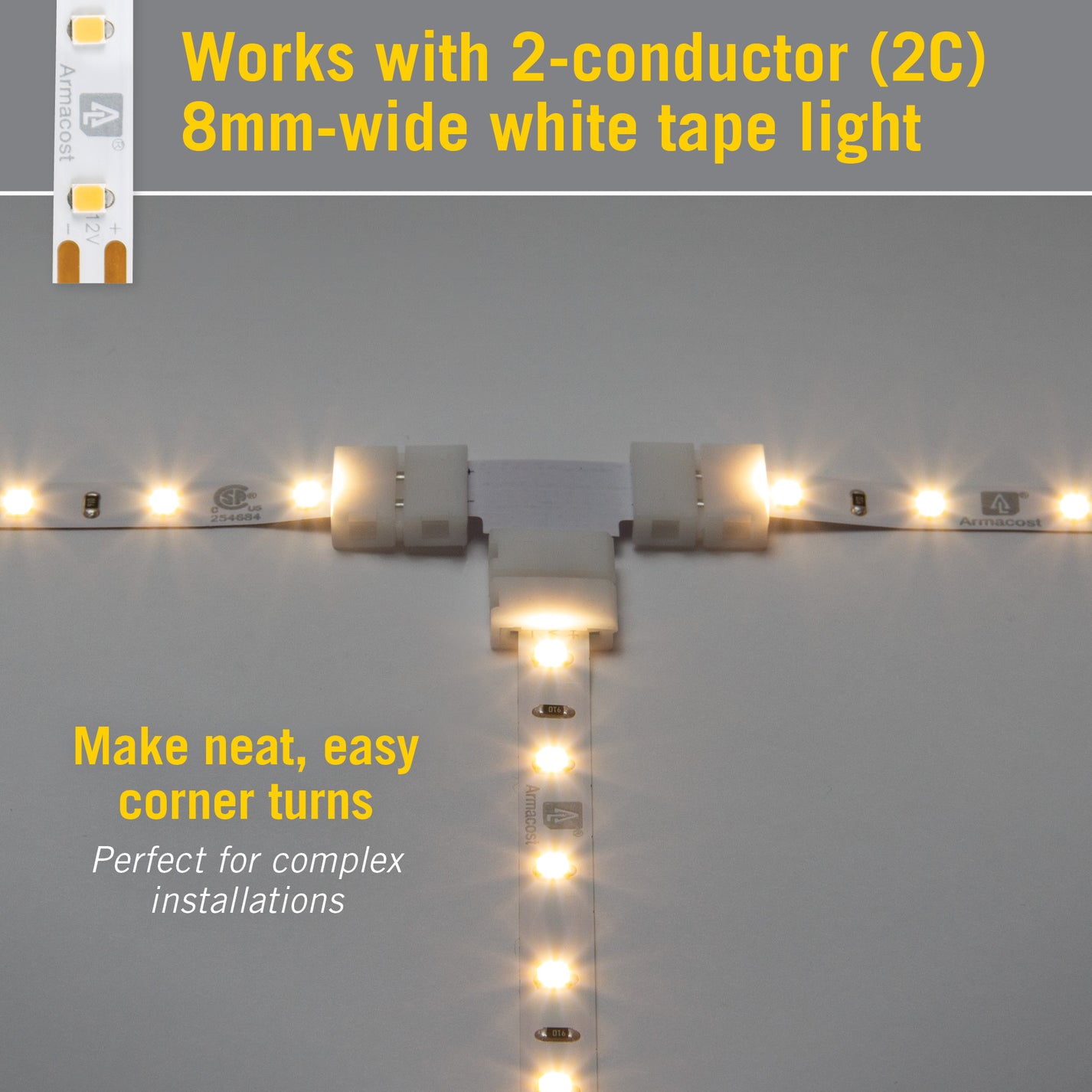 2C LED Strip Light Tape to Tape T Connector – Armacost Lighting